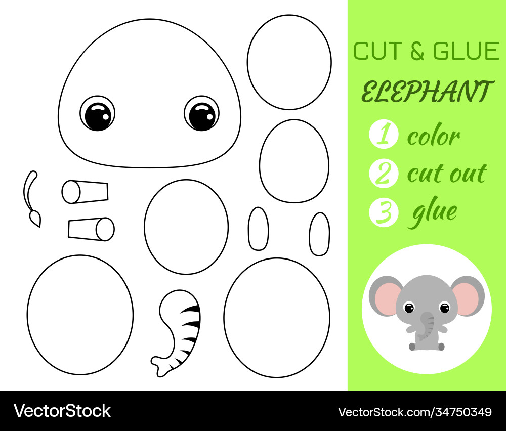Simple educational game coloring page cut Vector Image
