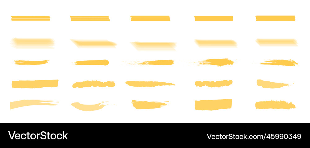 Yellow highlighter stroke paint brushstroke Vector Image