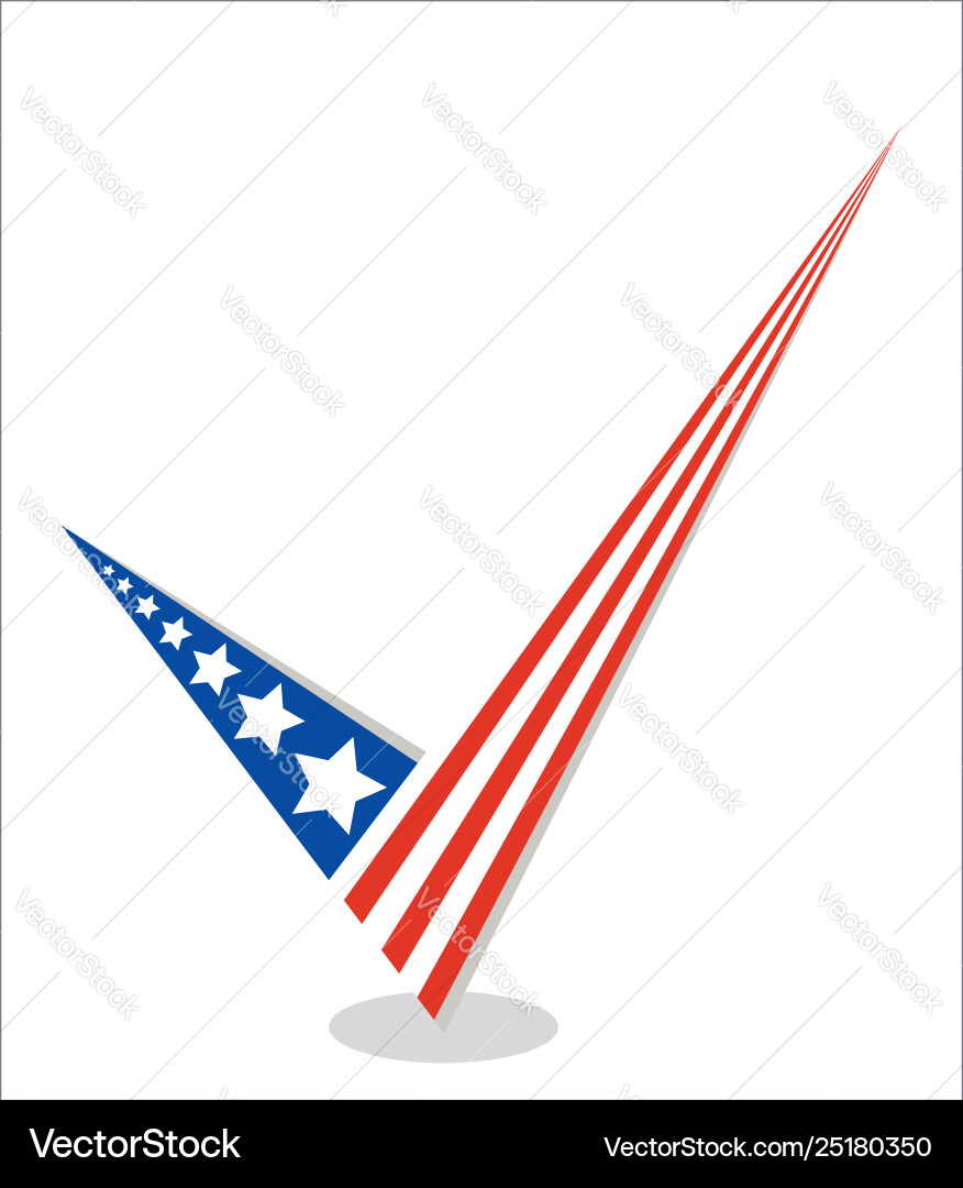 American flag check mark Royalty Free Vector Image