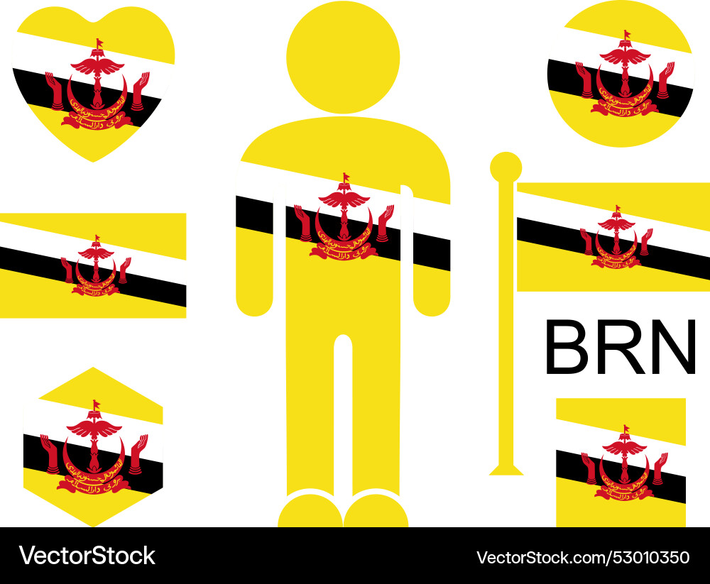 Brunei flag Royalty Free Vector Image - VectorStock