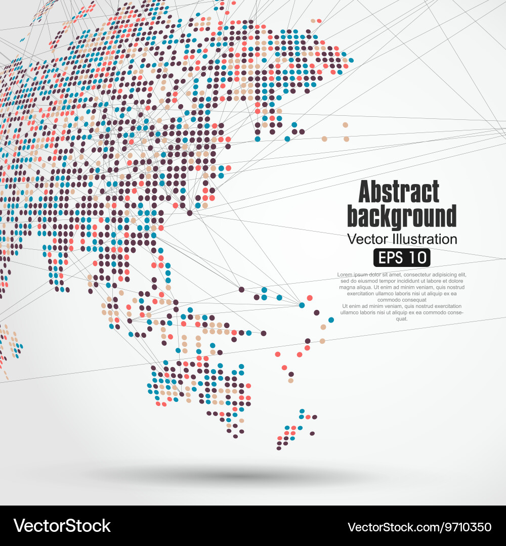 Dots colorful three-dimensional map Royalty Free Vector