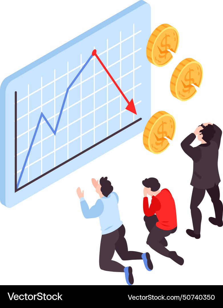 Financial crisis icon Royalty Free Vector Image