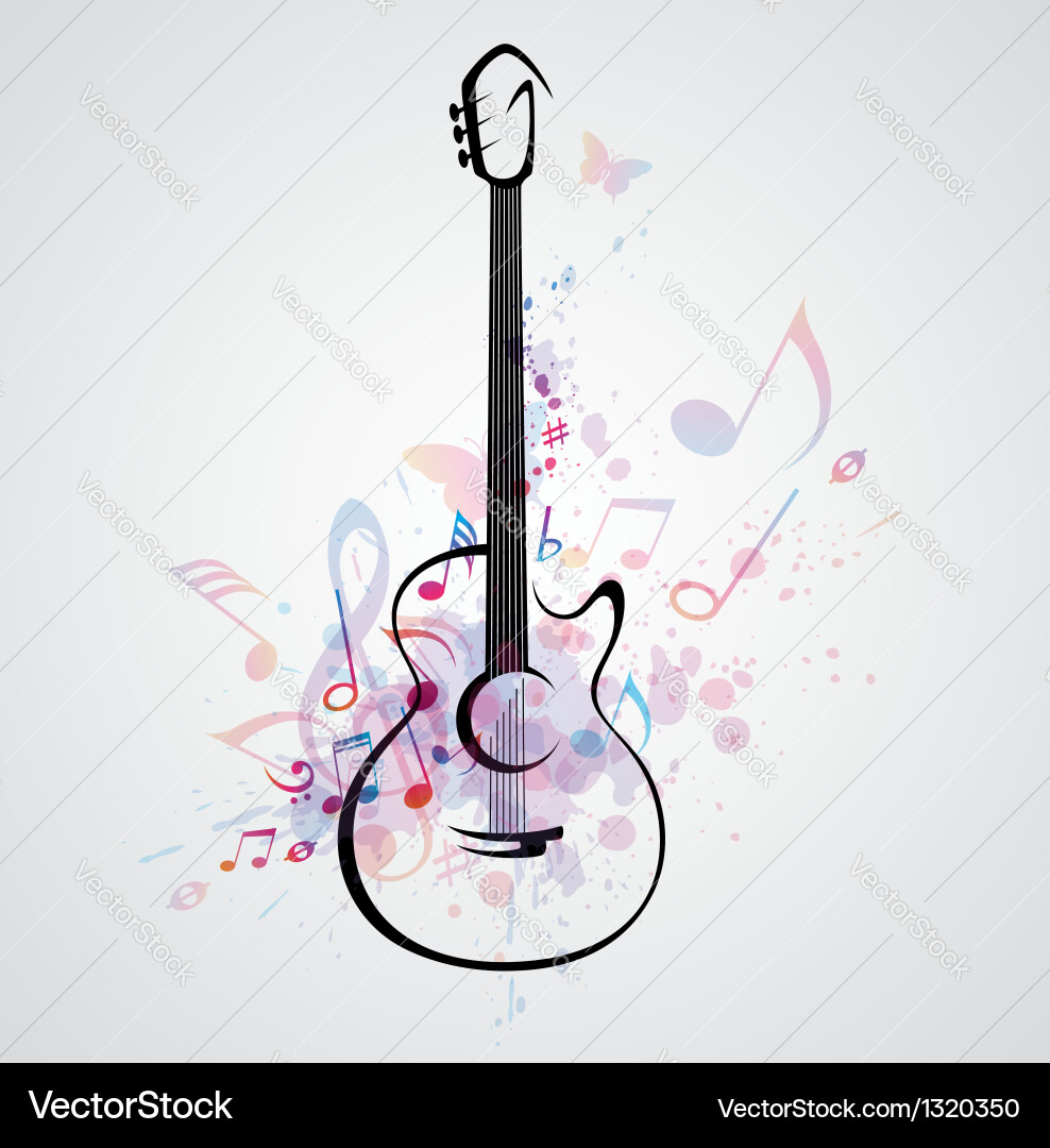 Guitar abstract Royalty Free Vector Image - VectorStock