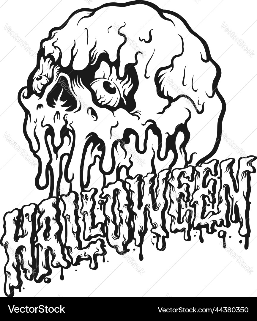 Ice Skull Halloween Silhouette Royalty Free Vector Image