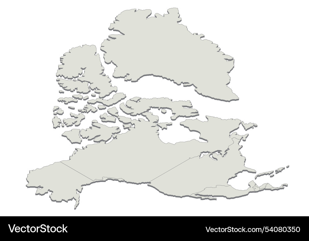 Isometric of a map north america Royalty Free Vector Image