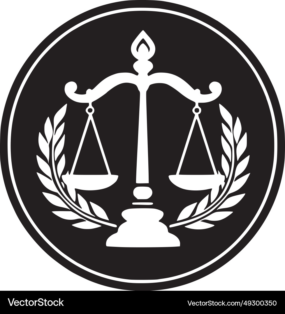 Justice - black and white isolated icon Royalty Free Vector