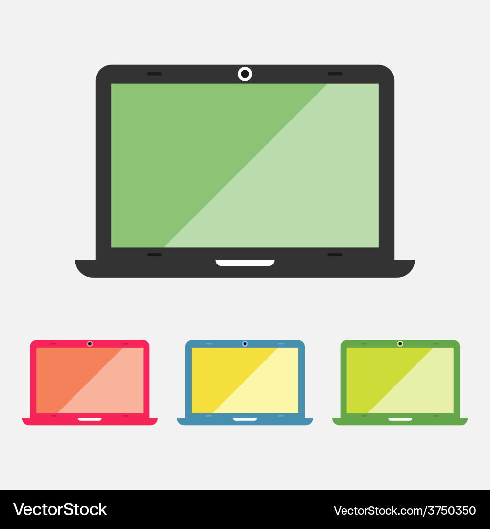 Laptop icons set Royalty Free Vector Image - VectorStock