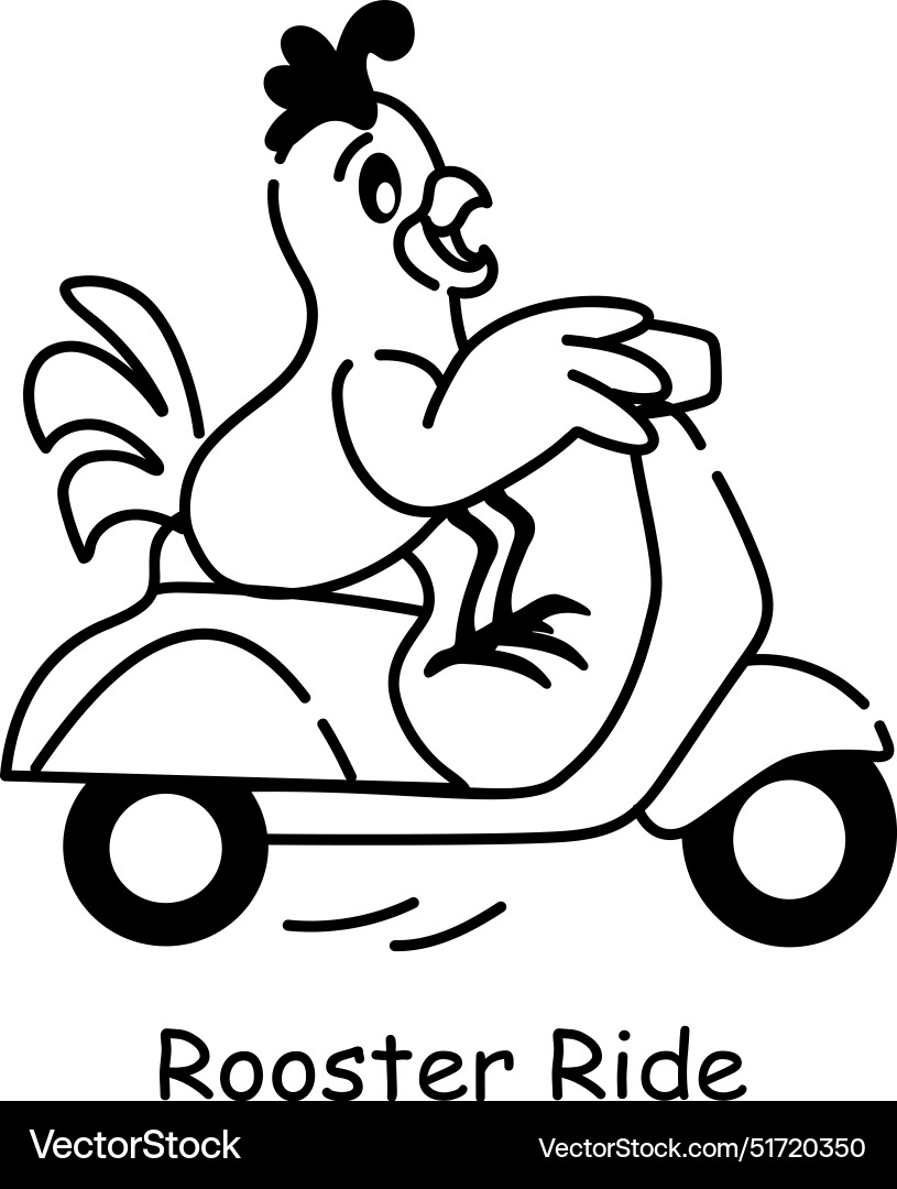 Rooster ride Royalty Free Vector Image - VectorStock