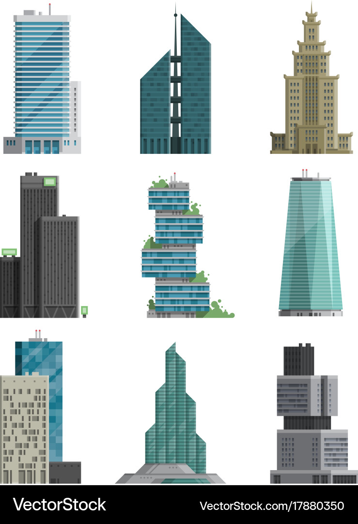 Skyscraper high building tower city architecture Vector Image