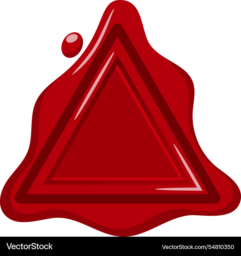 Triangle red wax seal Royalty Free Vector Image