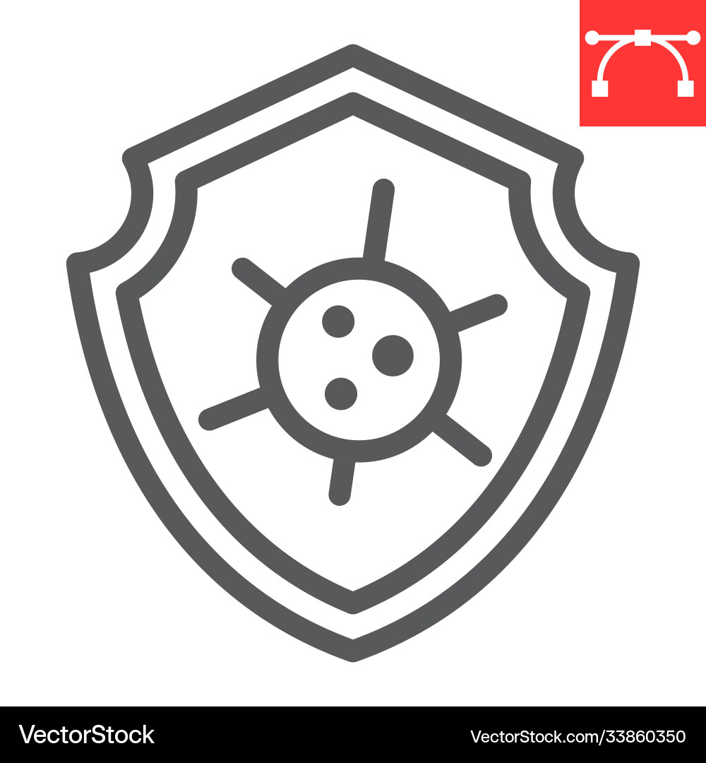 Virus Protection Shield Icon Royalty Free Vector Image