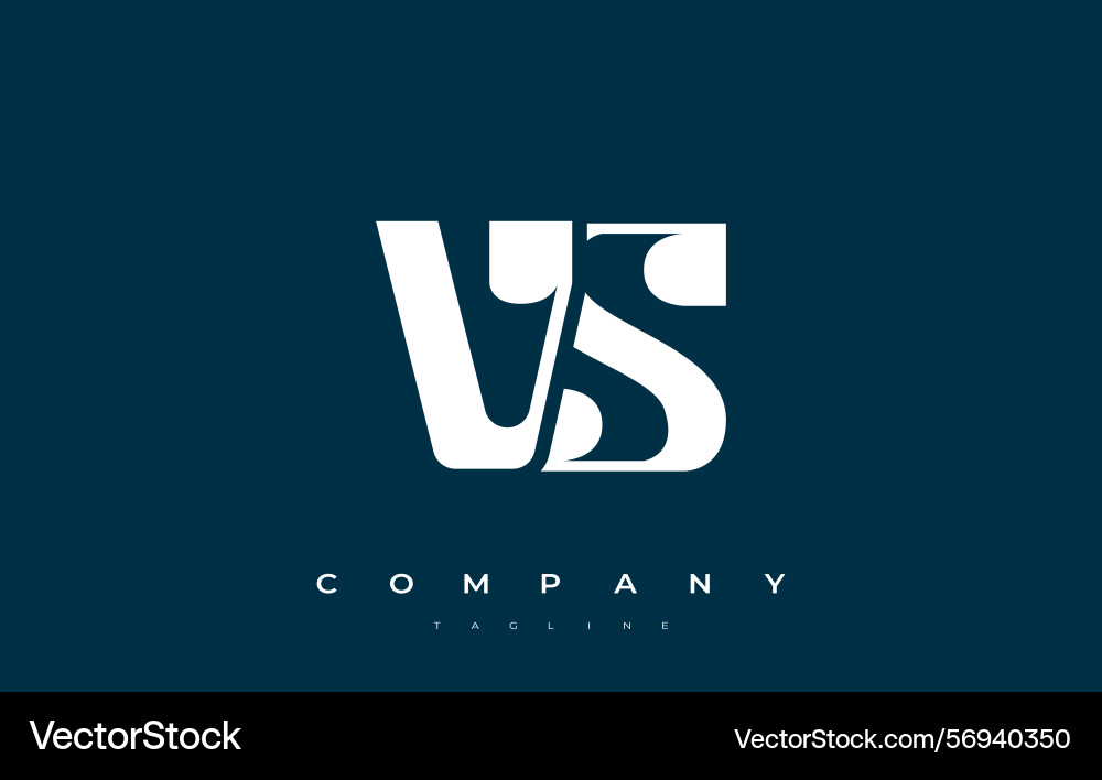 Vs abstract geometric logo design Royalty Free Vector Image