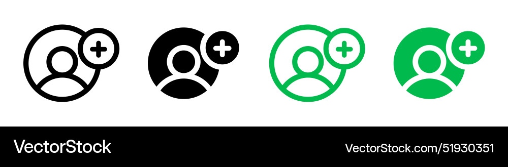 Add a new user icon logo set Royalty Free Vector Image