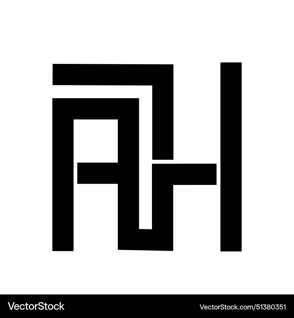Ah letter logo Royalty Free Vector Image - VectorStock