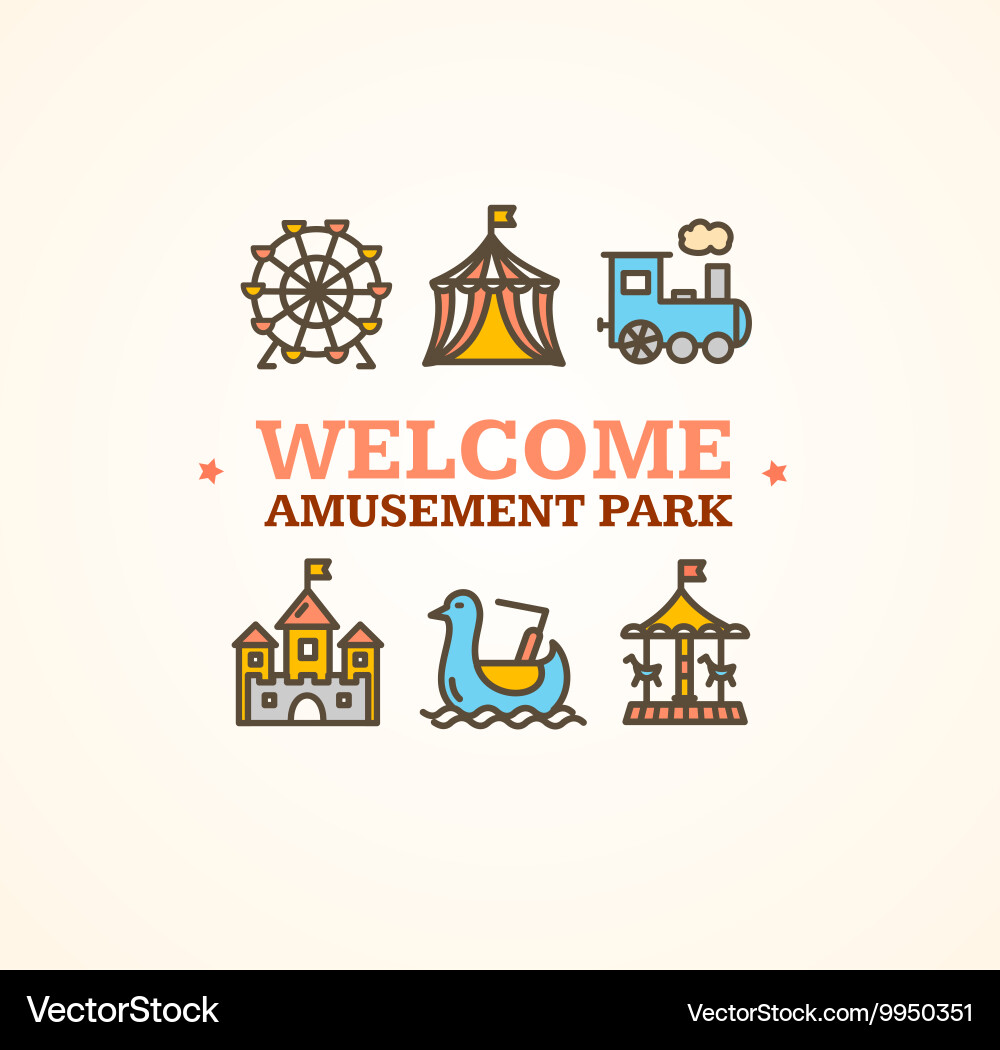 Amusement park emblem Royalty Free Vector Image