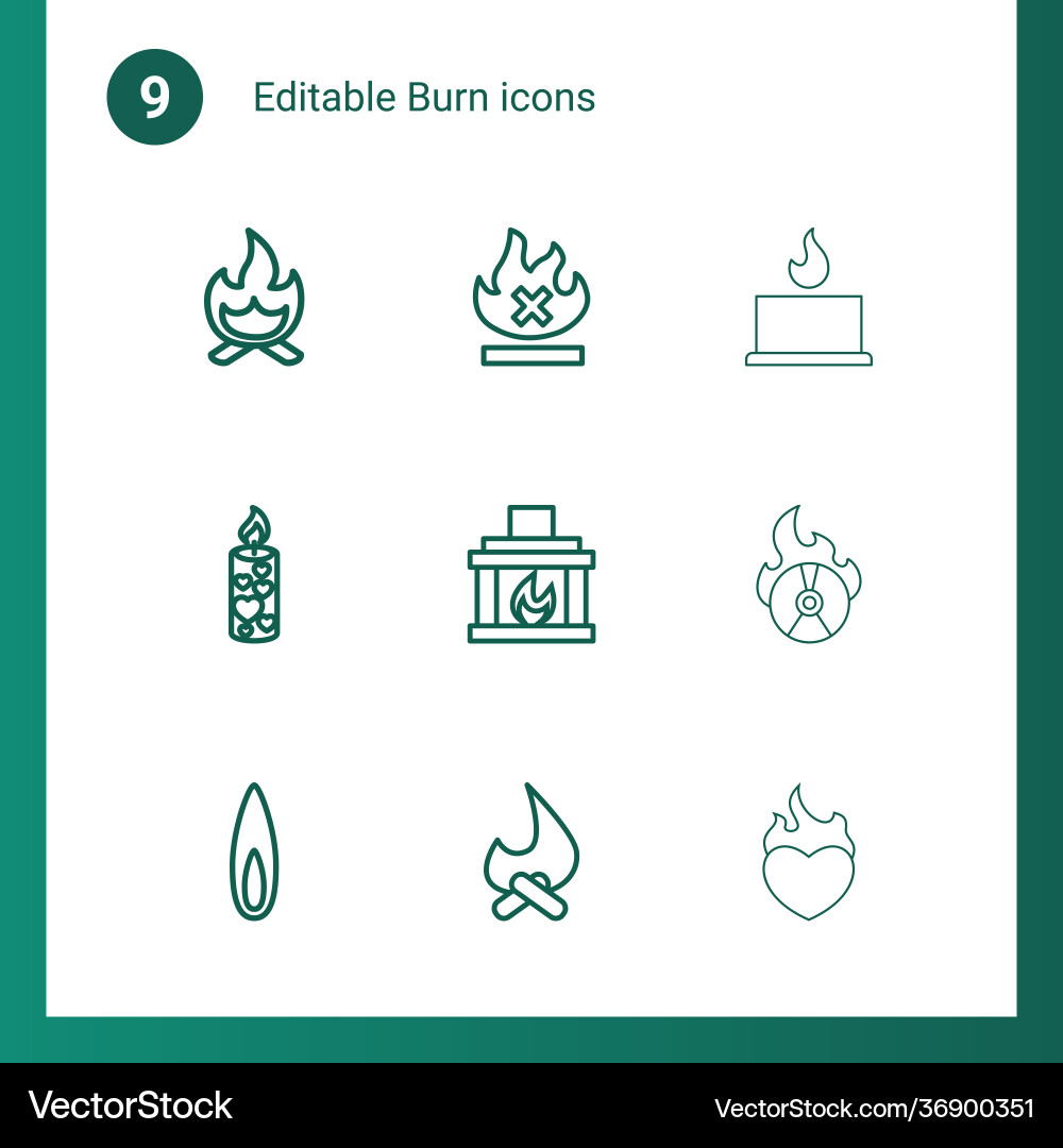 Burn icons Royalty Free Vector Image - VectorStock