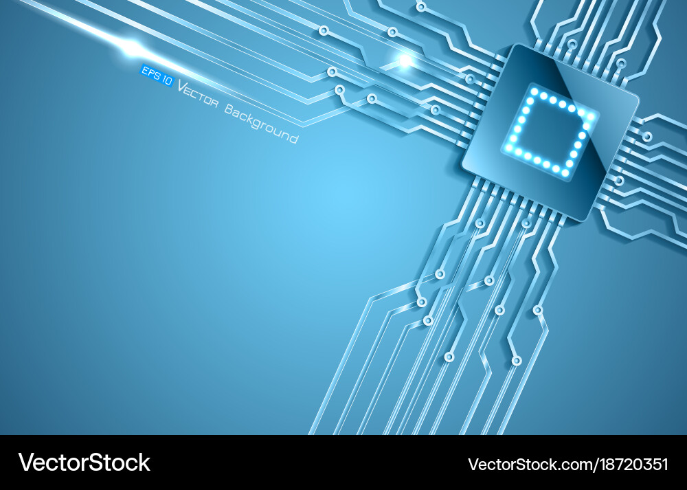 Chip on blue background Royalty Free Vector Image