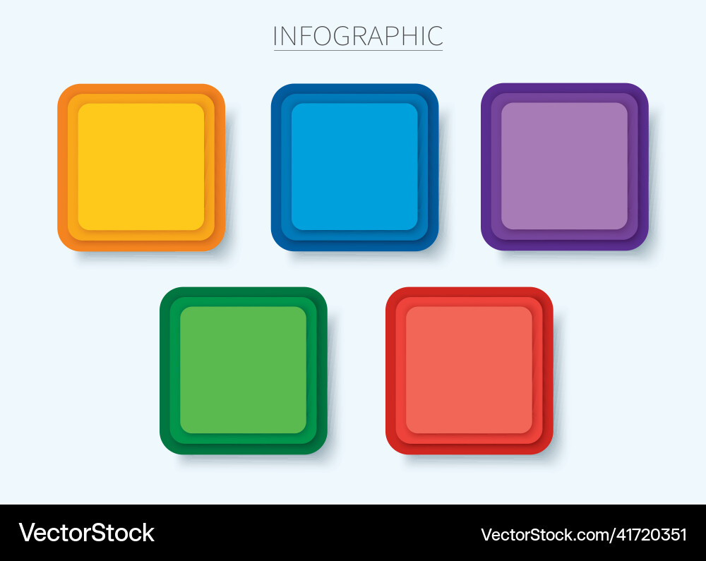 Colorful square infographic template Royalty Free Vector