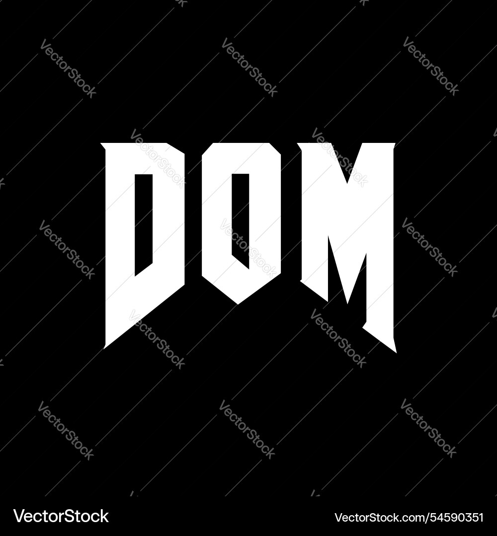 Dom letter logo design for technology company Vector Image