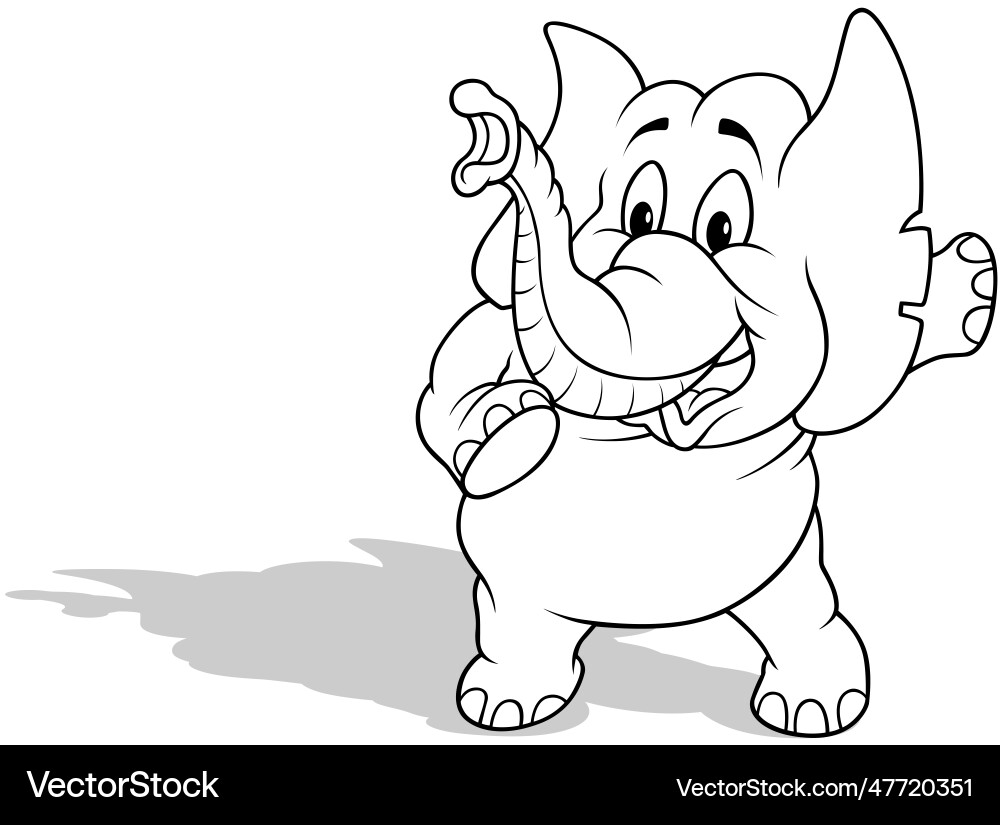 Drawing of a talking elephant Royalty Free Vector Image