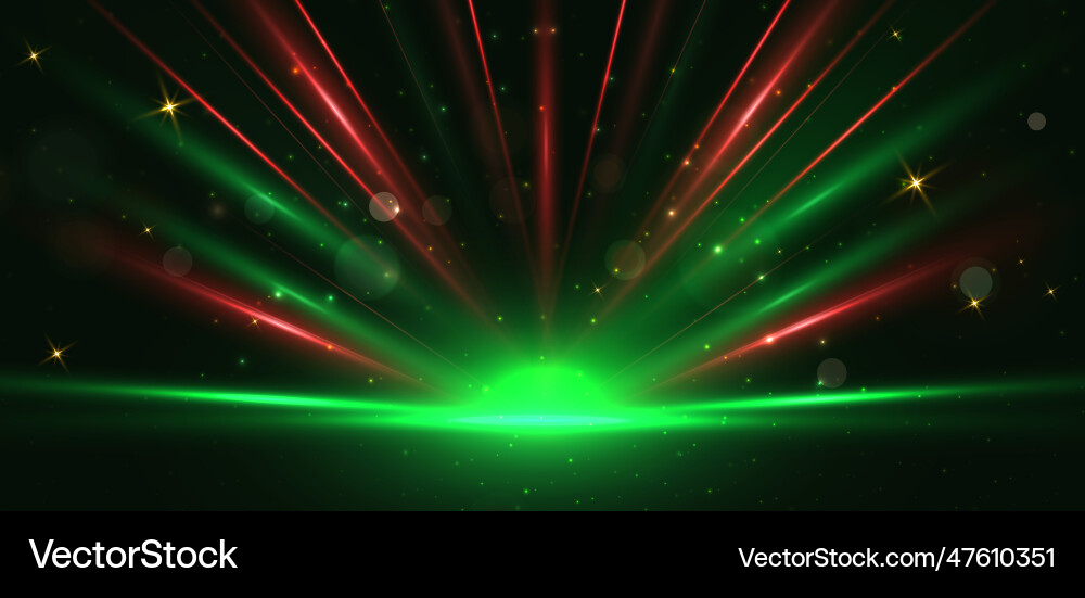 Dynamic Light Rays - Red & Green Royalty Free Vector