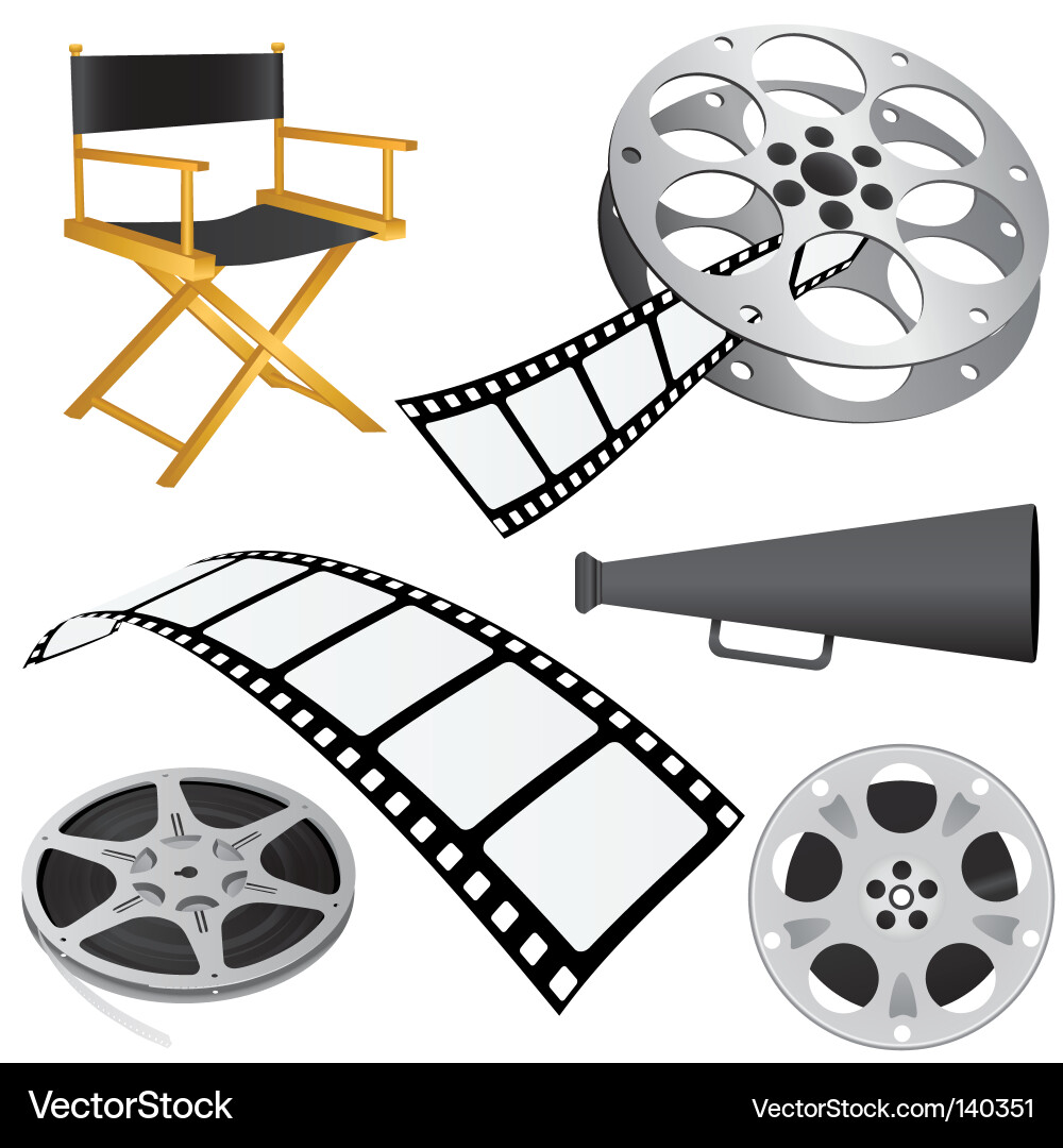 Film objects Royalty Free Vector Image - VectorStock