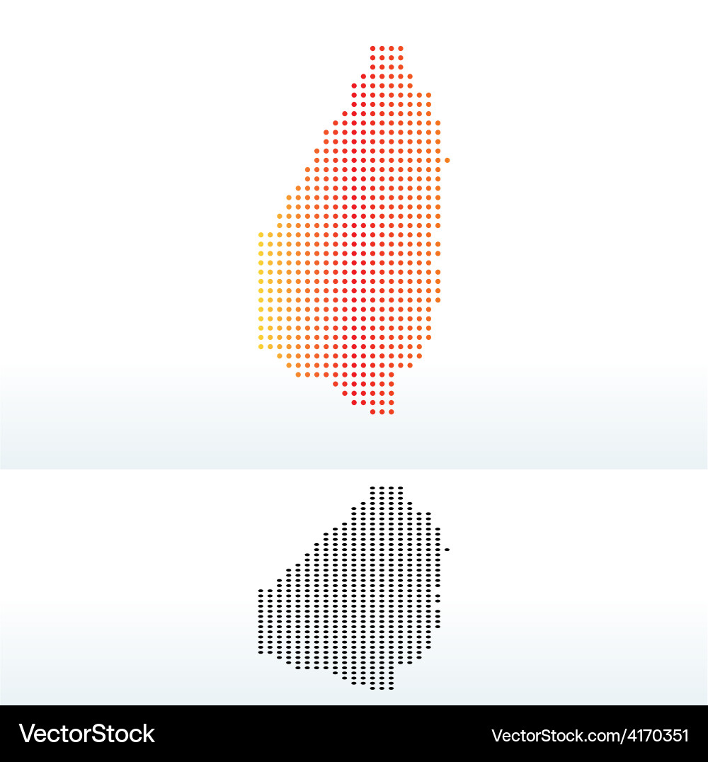Map of saint lucia with dot pattern Royalty Free Vector