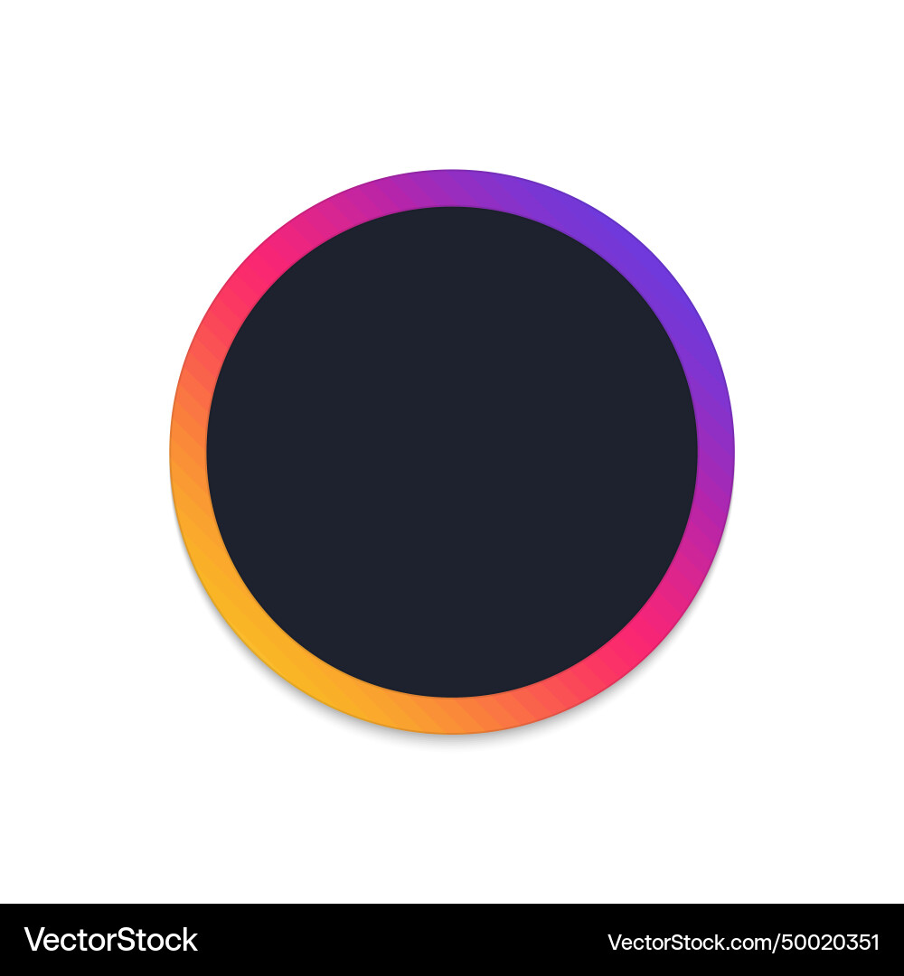 Realistic round photo frame template colored Vector Image