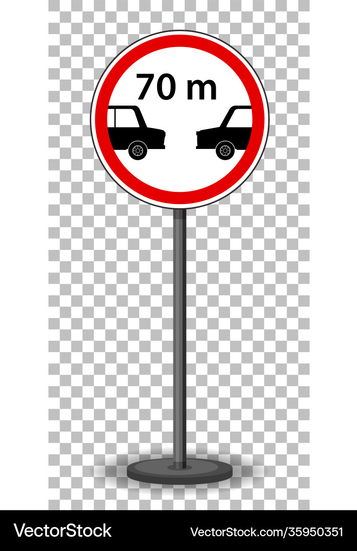 Red traffic sign on transparent background Vector Image