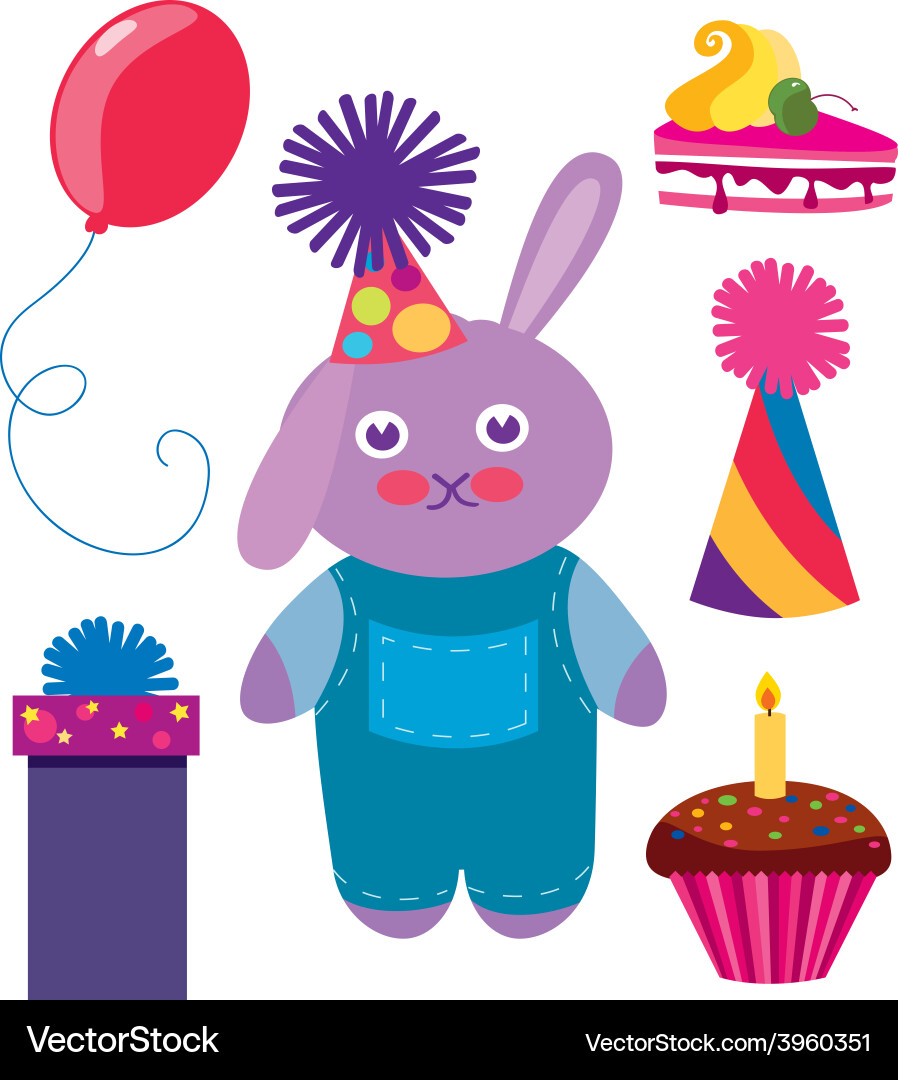 Set of birthday Royalty Free Vector Image - VectorStock