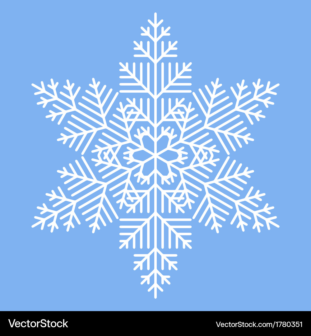 Simple white snowflake Royalty Free Vector Image