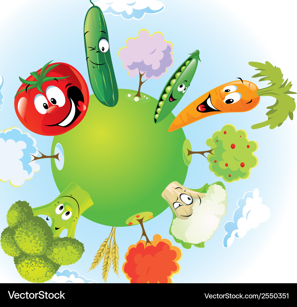Vegetable planet Royalty Free Vector Image - VectorStock