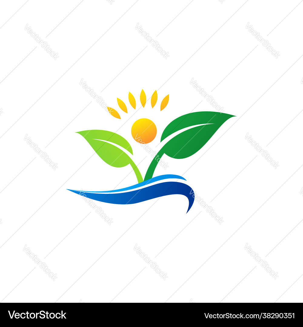 Wellness & Nature Logo Concept Royalty Free Vector Image