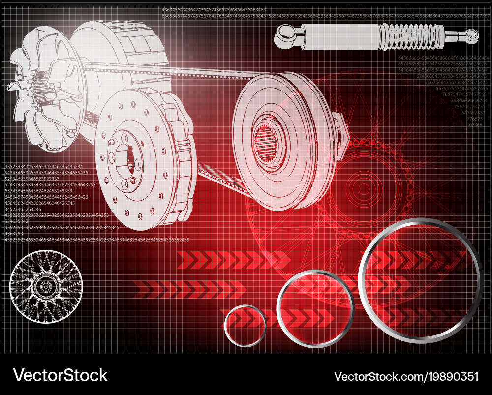 Wheel and engine Royalty Free Vector Image - VectorStock