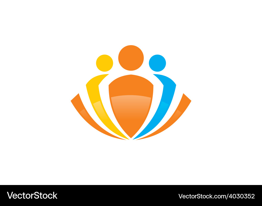 Abstract people group logo Royalty Free Vector Image