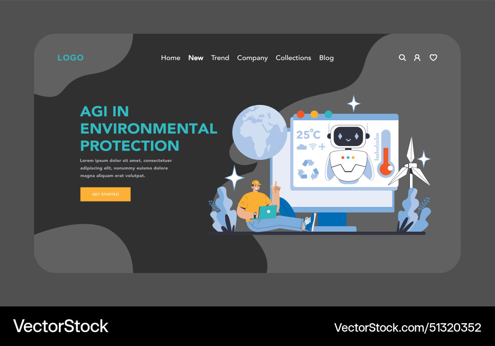 Agi concept flat Royalty Free Vector Image - VectorStock