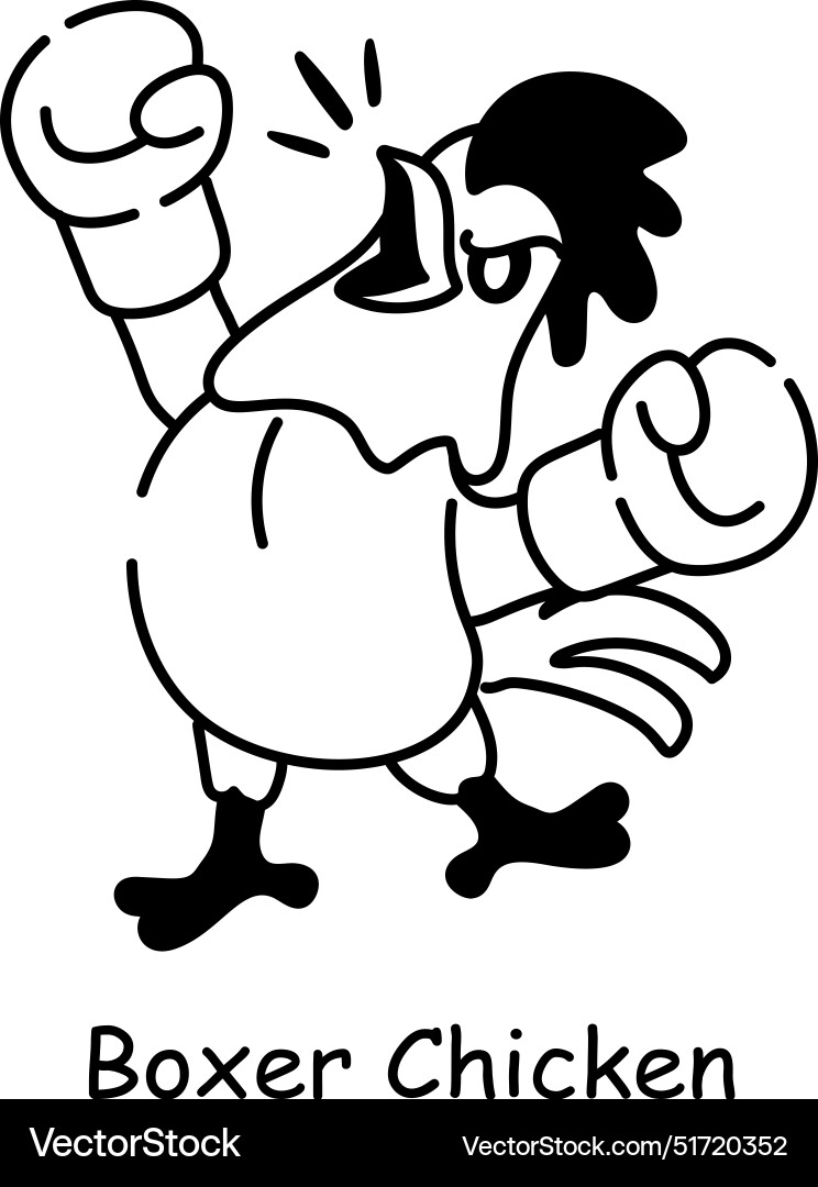 Boxer chicken Royalty Free Vector Image - VectorStock