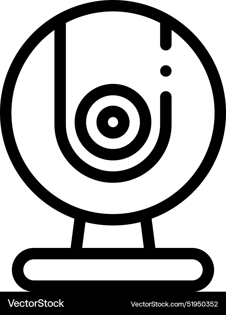 Cam-Symbol dünne lineare Stil Design isoliert Vektorbild