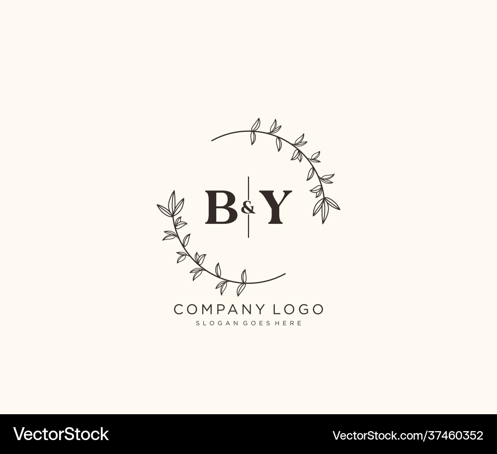Initial letters beautiful floral feminine Vector Image