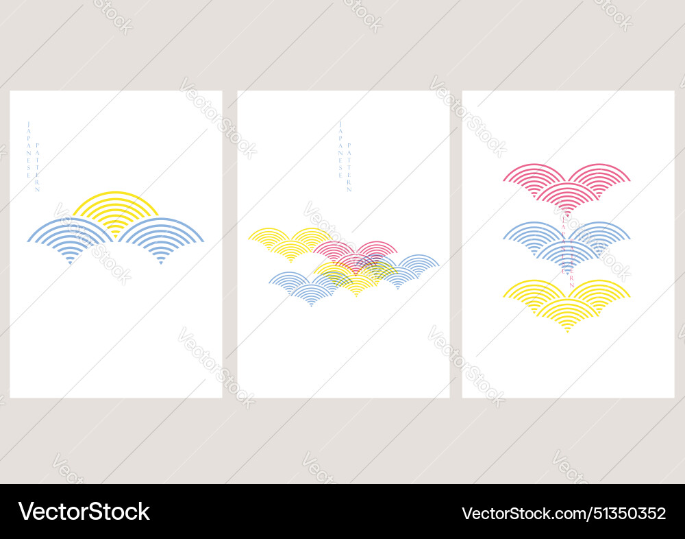 Japanese background with line art pattern Vector Image