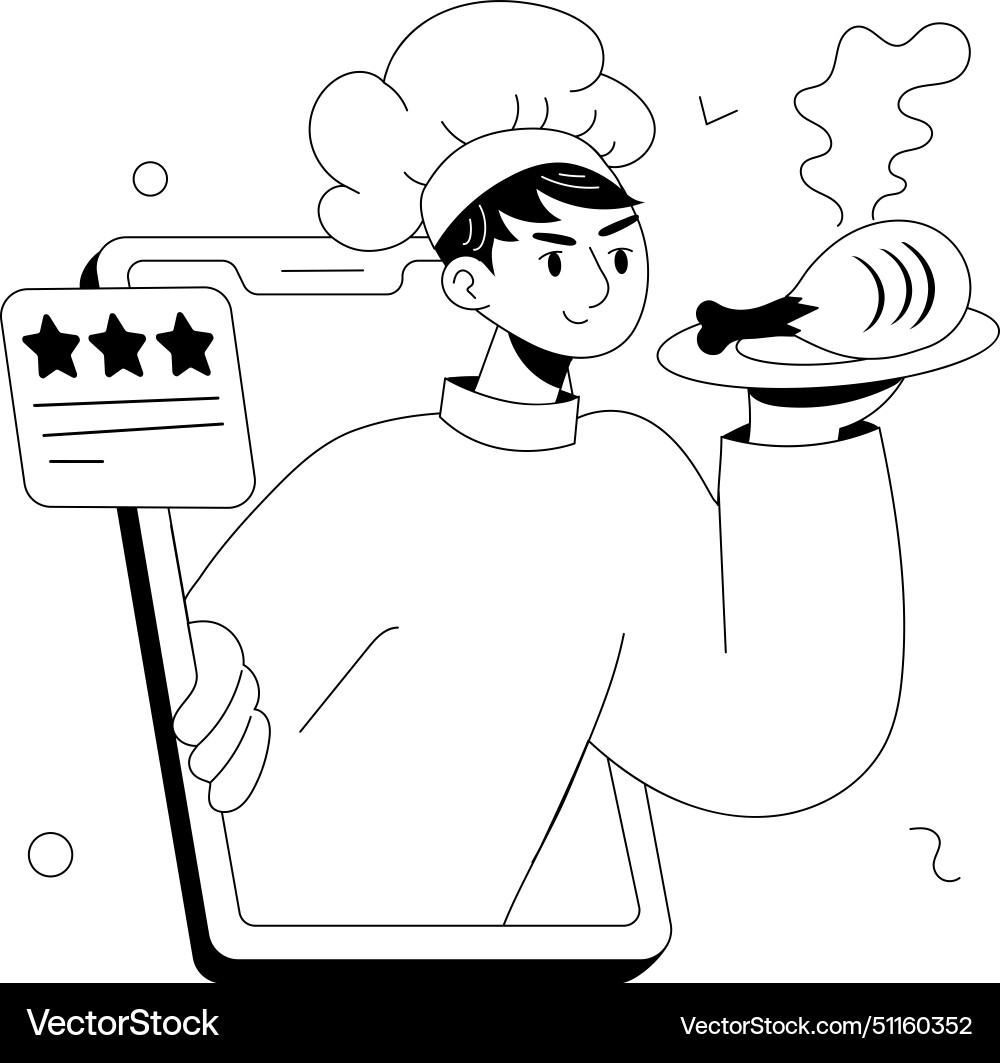 Live cooking Royalty Free Vector Image - VectorStock