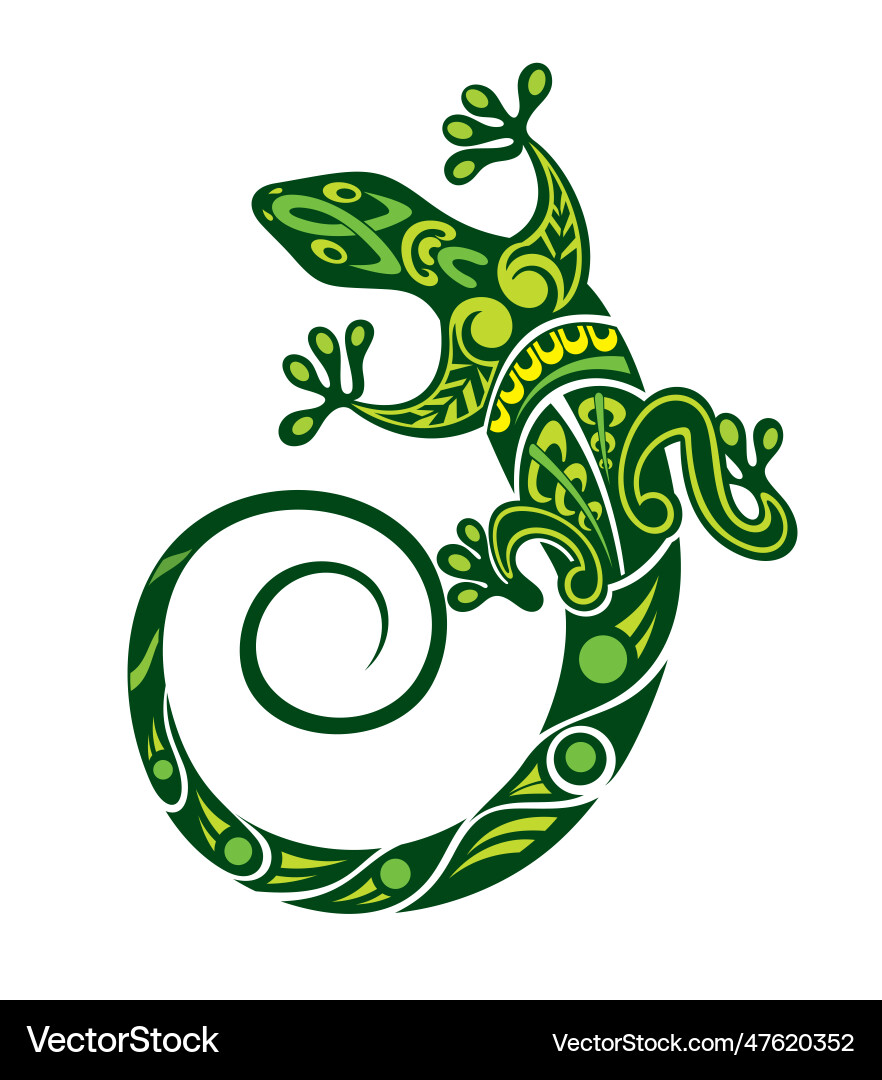 Lizard maori Royalty Free Vector Image - VectorStock