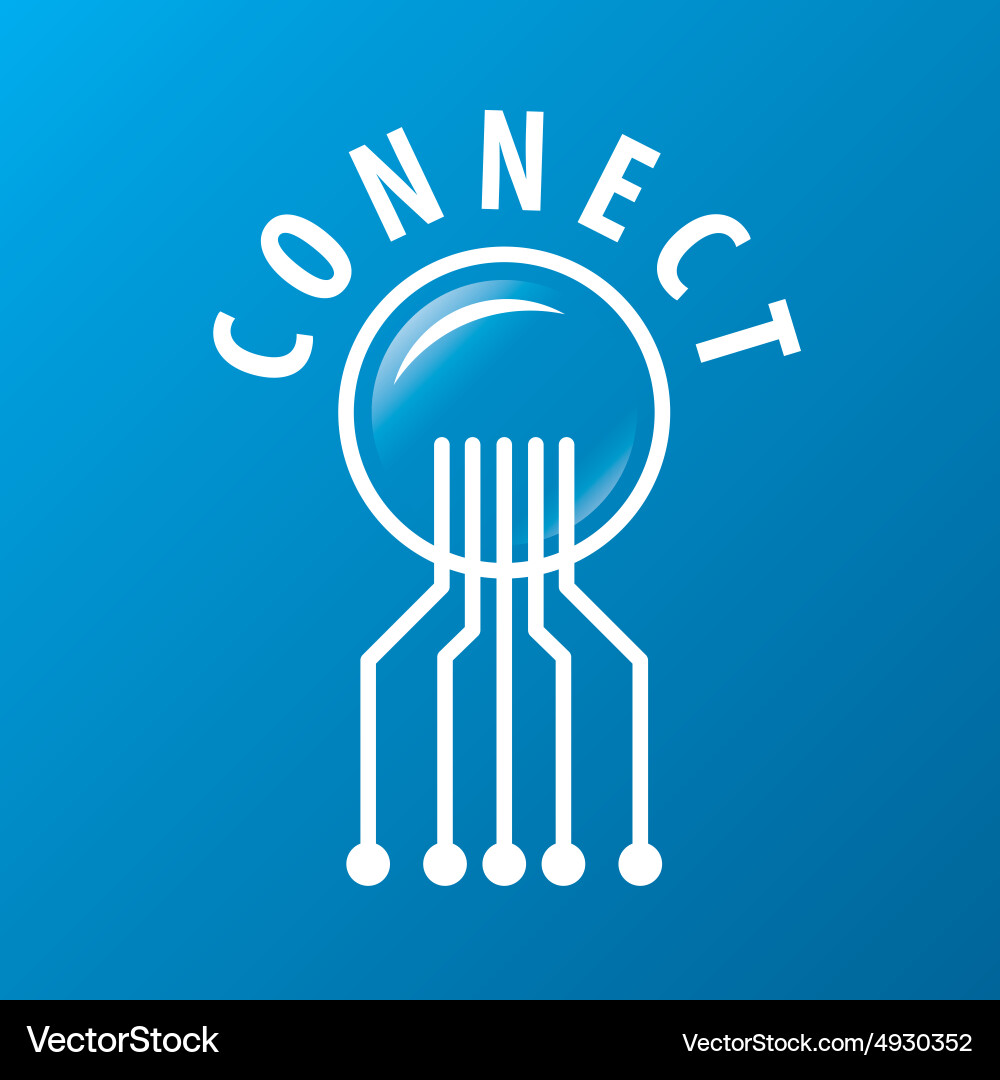 Logo chip network connectivity Royalty Free Vector Image