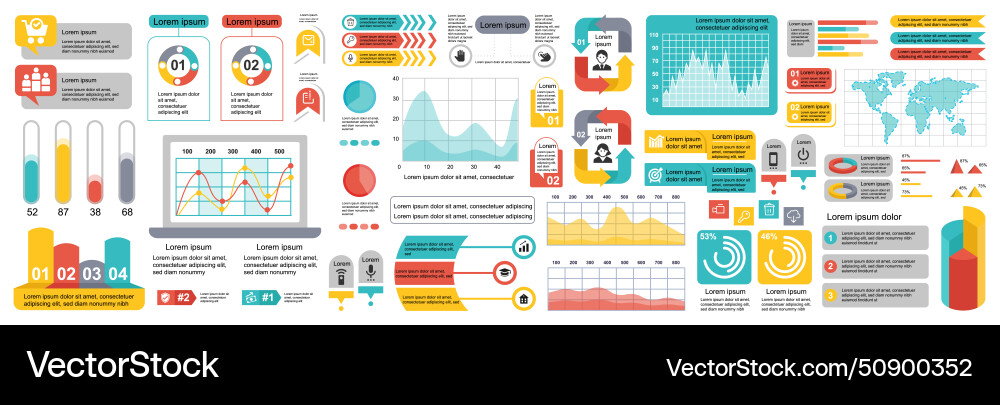 Mega set of infographic elements data Royalty Free Vector