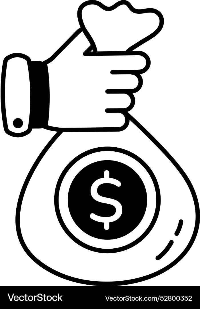 Money bag Royalty Free Vector Image - VectorStock