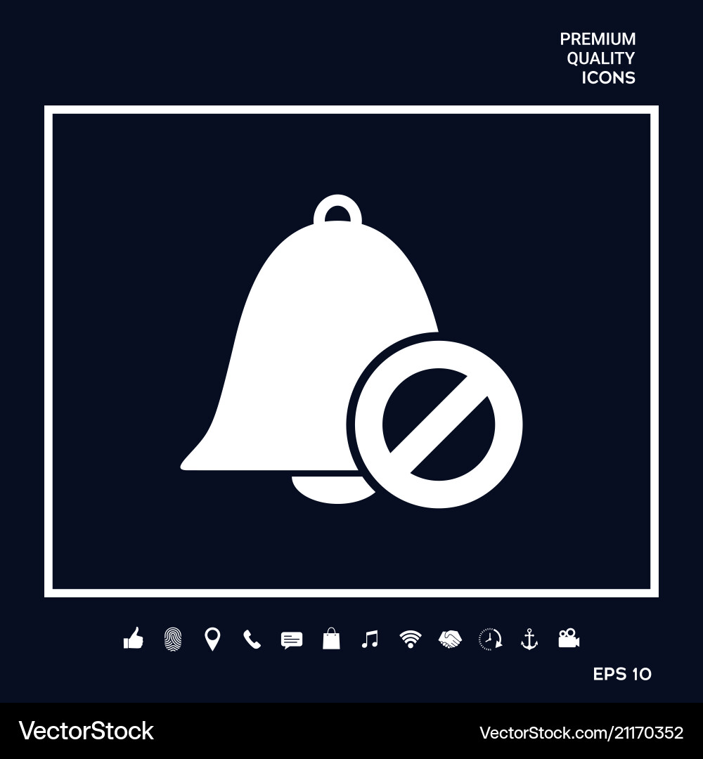 No bell icon prohibition sign stop symbol Vector Image