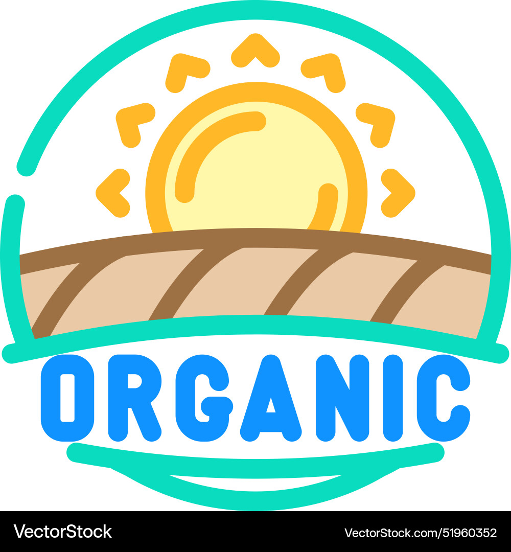 Organic product label warning color icon Vector Image