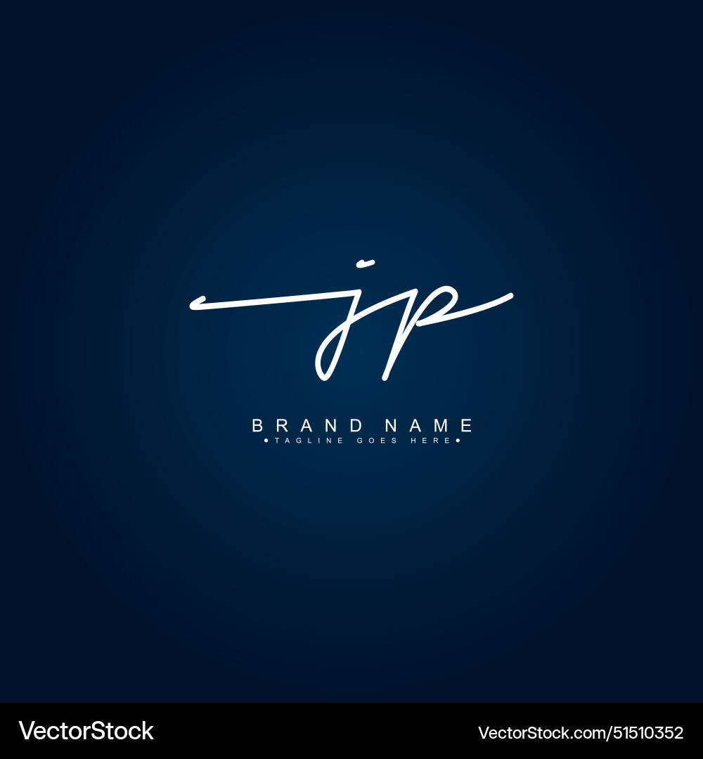 Simple signature logo for alphabet jp Royalty Free Vector