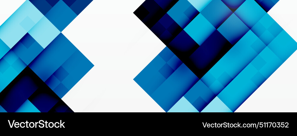 Two blue rectangles stack in symmetry on white Vector Image