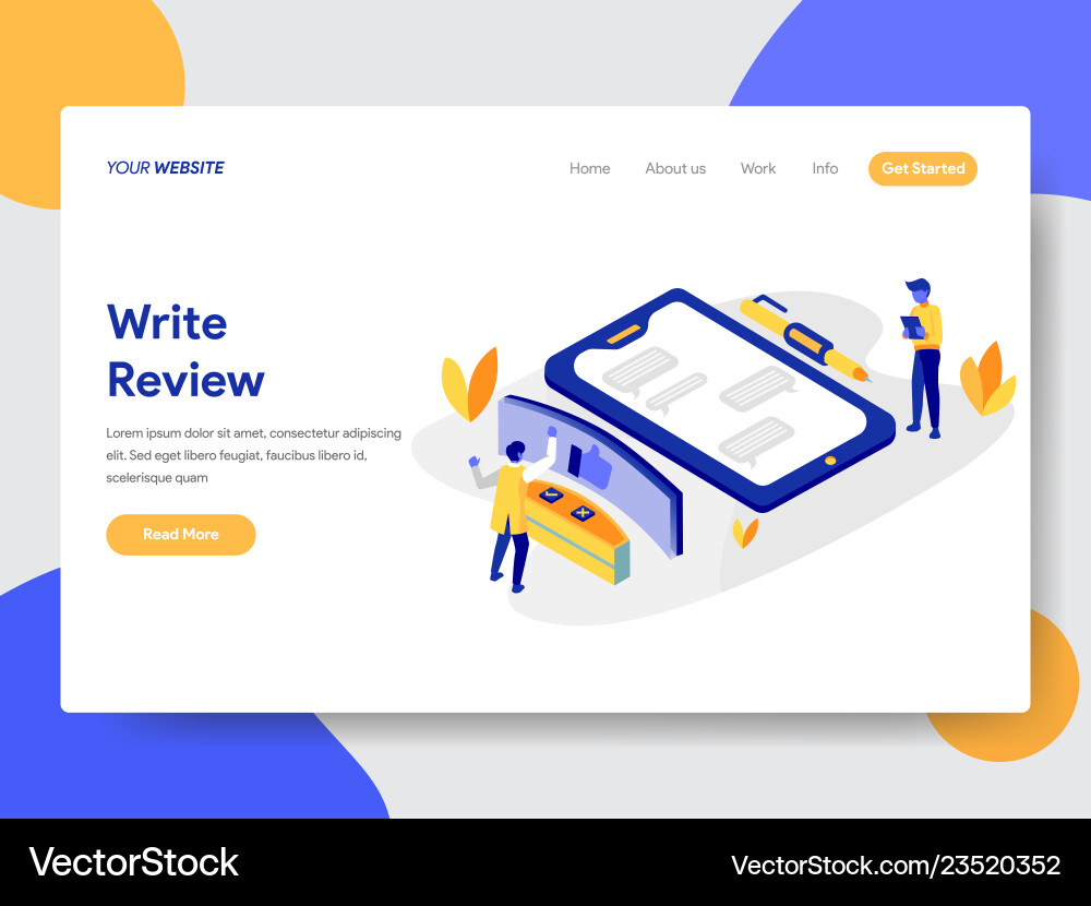 Writing review concept Royalty Free Vector Image